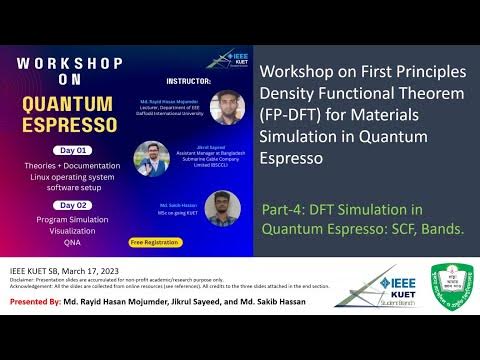 Part 4 DFT Calculation Using Quantum Espresso for SCF, Bands. - YouTube