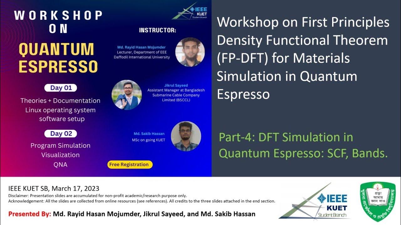 Part 4 DFT Simulation in Quantum Espresso: SCF, Bands. - YouTube