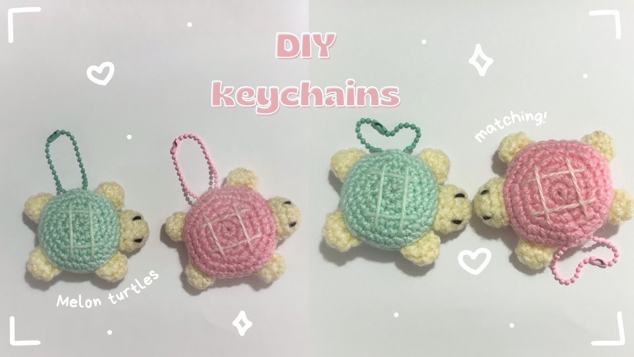 Crochet turtle 🐢 | matching melon bread keychains ♡ - YouTube