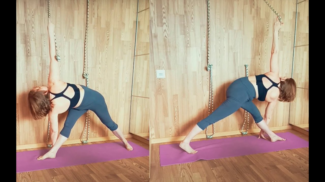 Yoga Routine, Revolved Triangle Pose, Parivritta Trikonasana - YouTube