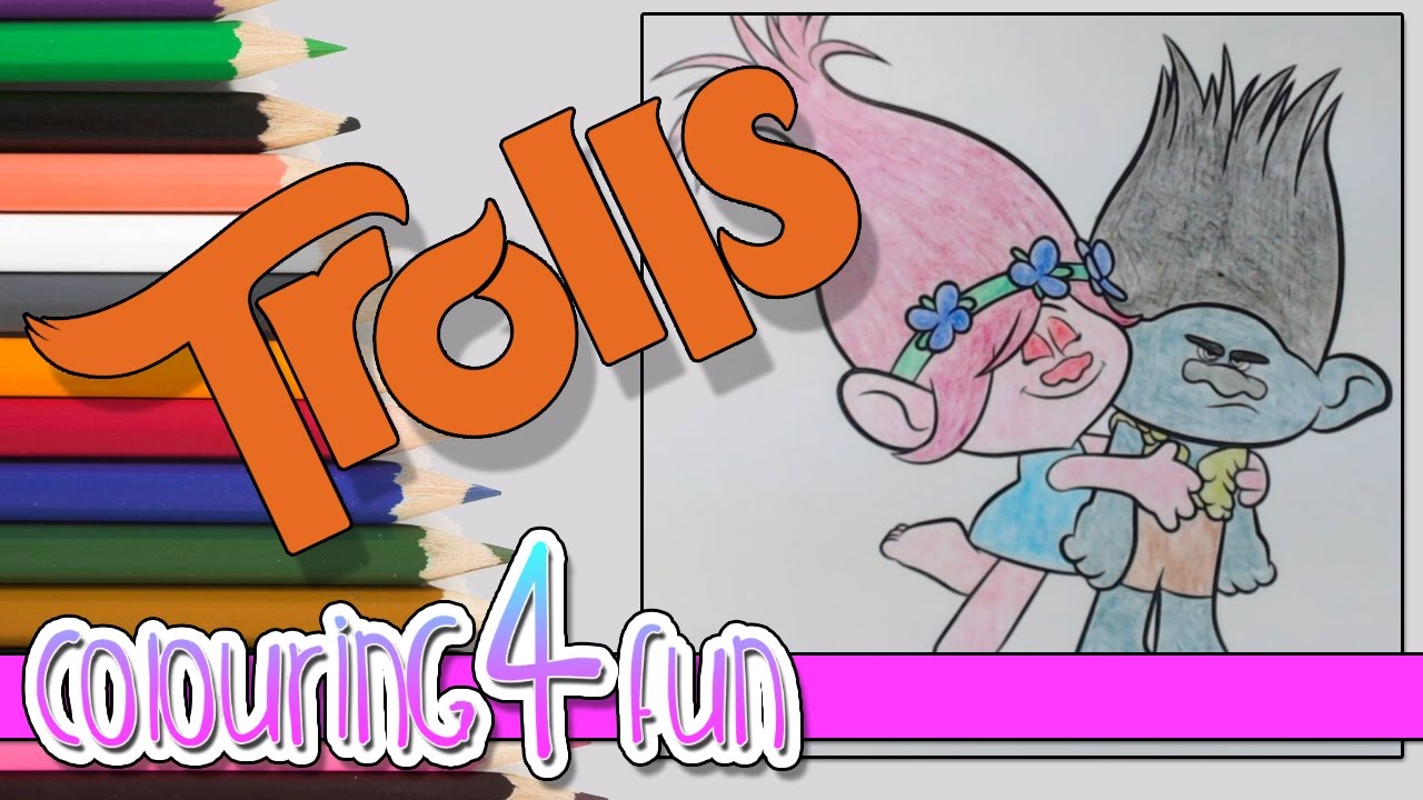 Trolls Movie Coloring | Colored Pencils| | Dreamworks Troll Art - YouTube