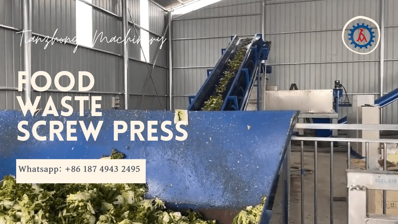 Food waste screw press - YouTube