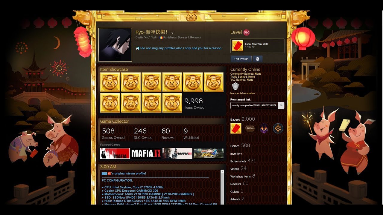 Steam Lunar New Year 2019 - GOLDEN STEAM PROFILE! - YouTube