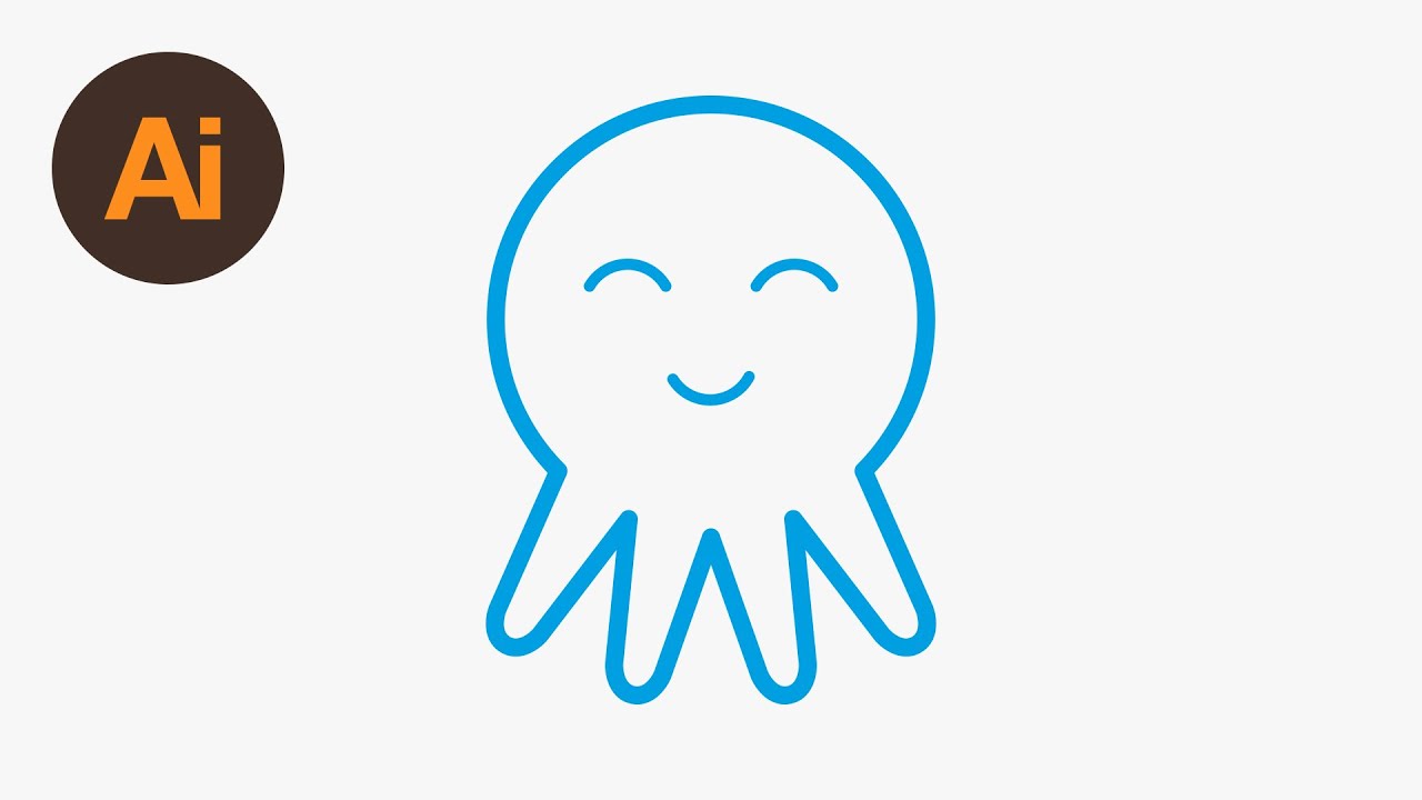 How to Draw an Octopus Icon in Illustrator - YouTube