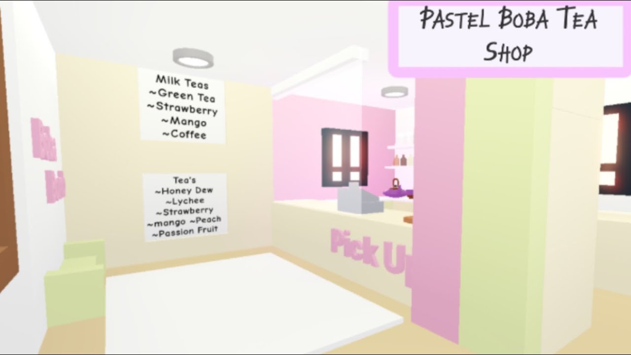 Pastel Boba Tea Shop [] Adopt me speed build - YouTube