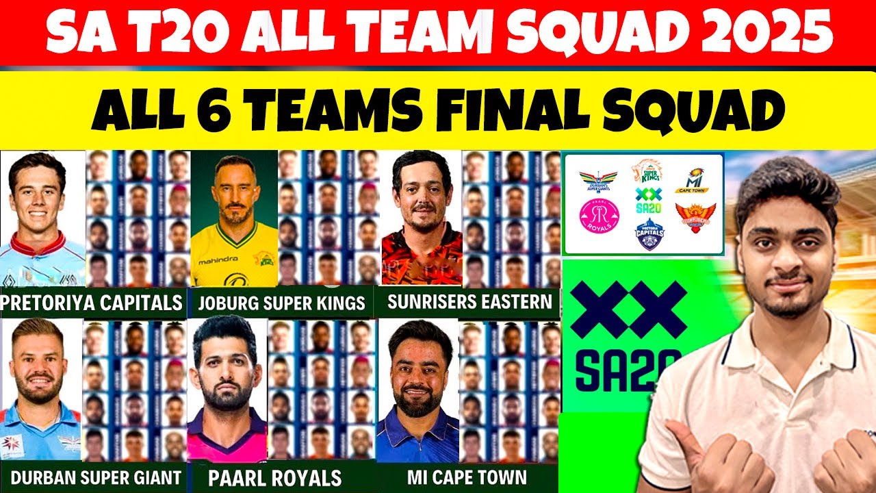 💥 SA20 2026 MEGA UPDATE 😳 Full Squads of Every Team | South Africa T20 ...