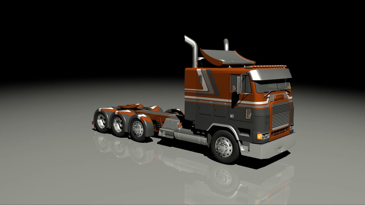 Freightliner FLB custom 3D model turntable - YouTube