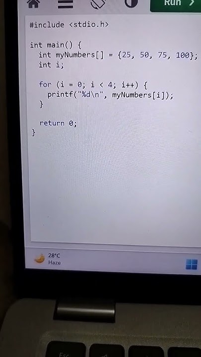 loop through an array in #cprogramming learn from basics 👍#coder #coding - YouTube