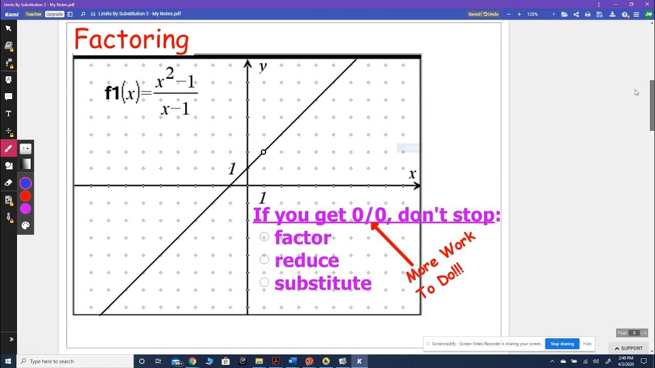 Finding Limits By Substitution and Factoring - YouTube