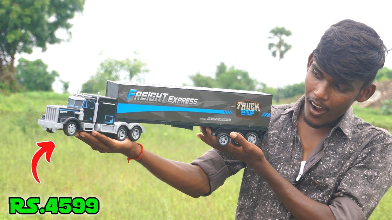 RC Back Open Carrier Truck Hauler Container 12 Wheeled Truck Unboxing ...