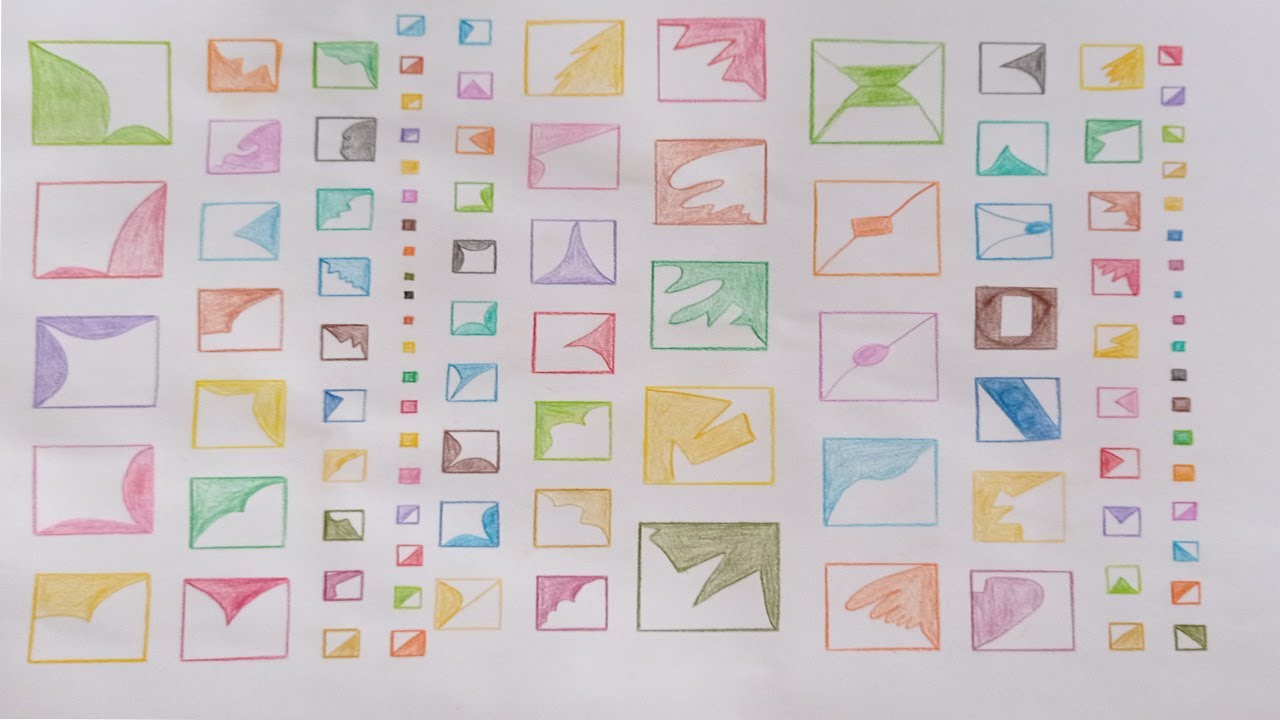 Drawing with geometric shapes | Drawing and painting with squares - YouTube