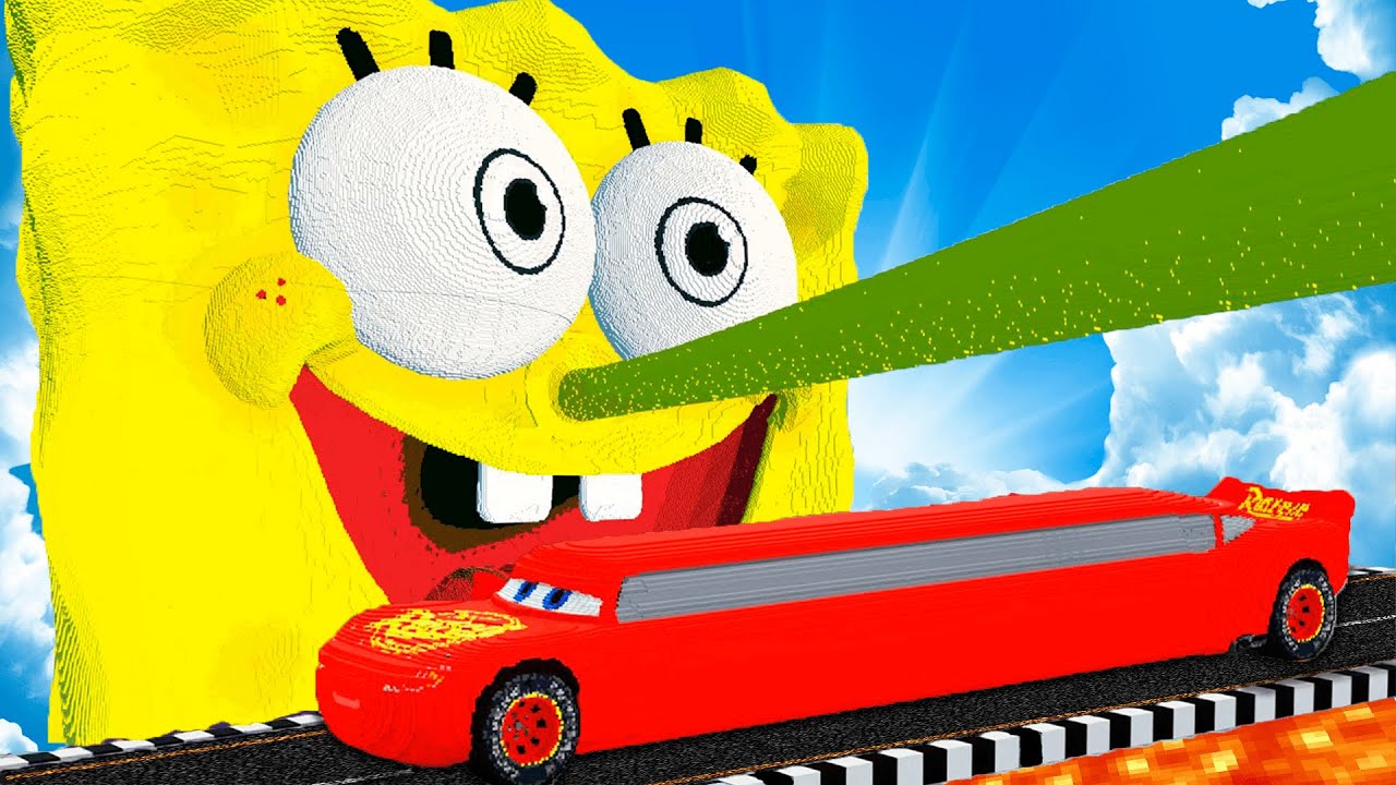 LONG CARS vs SPONGE BOB in Teardown - YouTube
