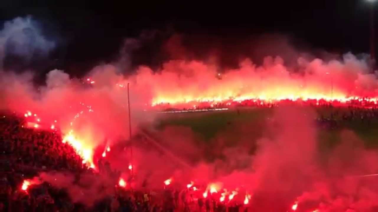 LEVSKI - Lazio fireworks show National stadium Sofia 24.5.2014 - YouTube