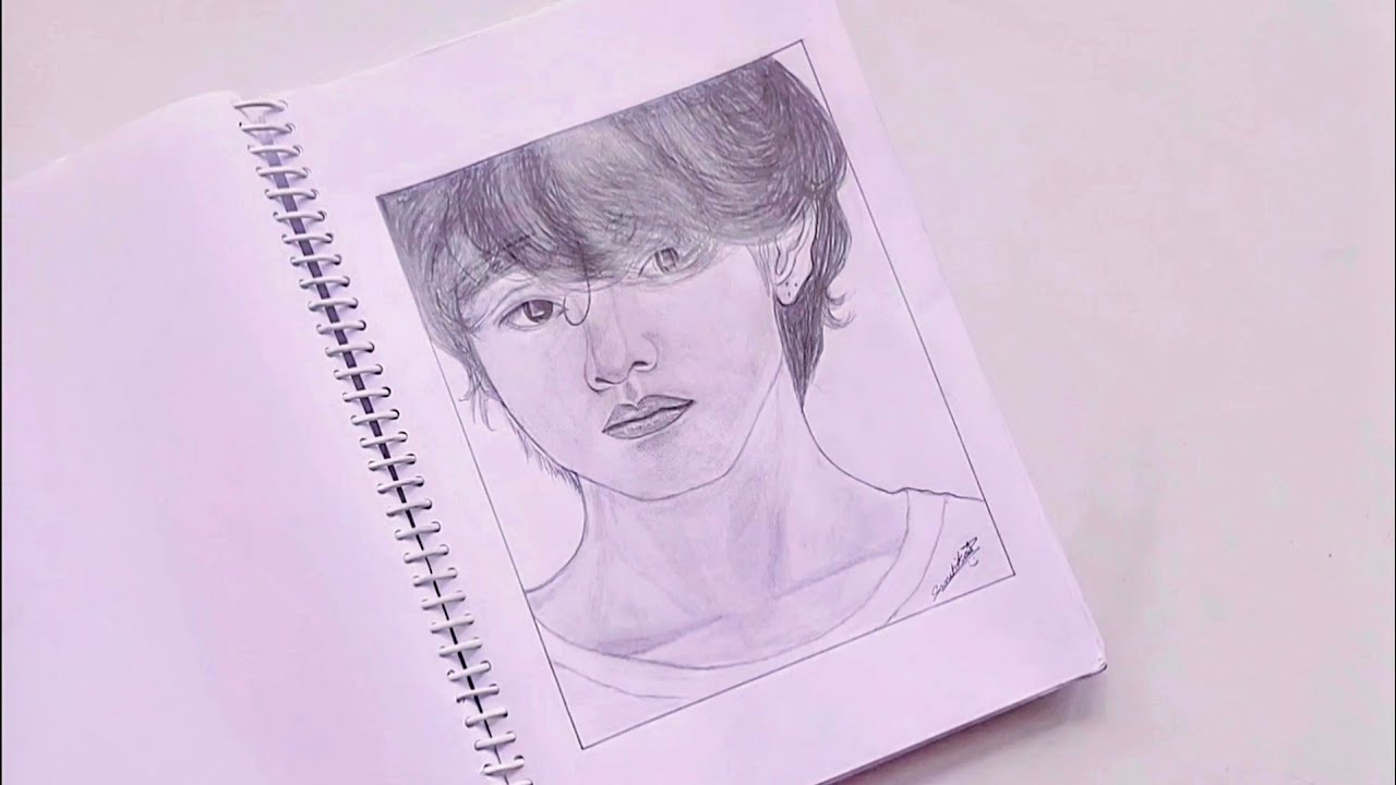 Portrait sketching full tutorial | BTS V ( Kim Taehyung ) Sketching ...