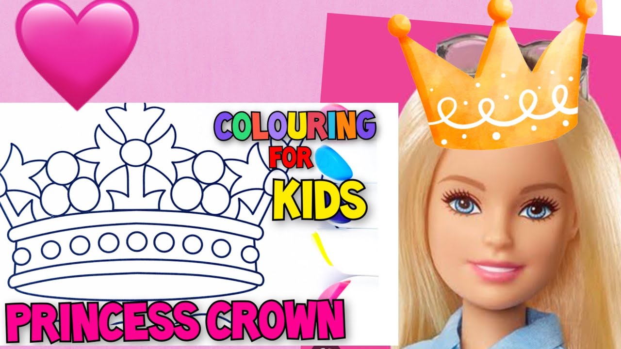 coloring A crown 👑 /princess crown/pink crown 👑👑/fun time 🌈🌈🌟🌟🌟🌟🌟 - YouTube