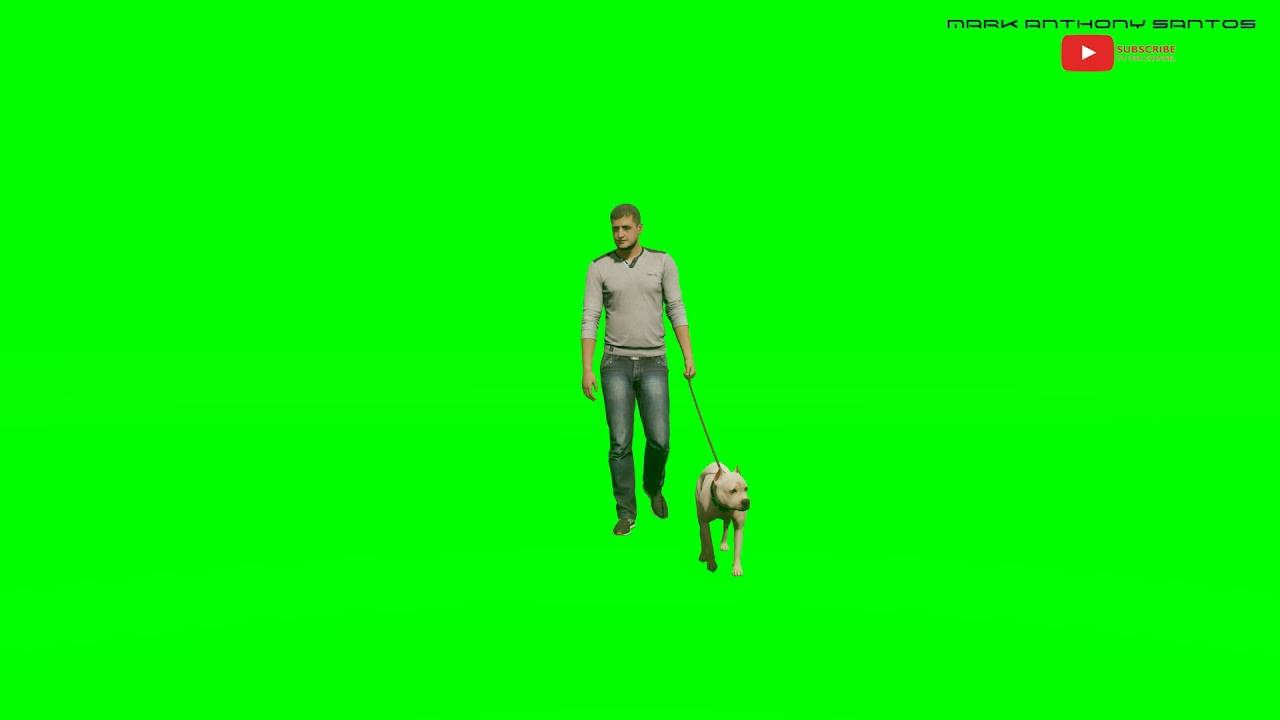 MAN & DOG WALKING GREENSCREEN - YouTube