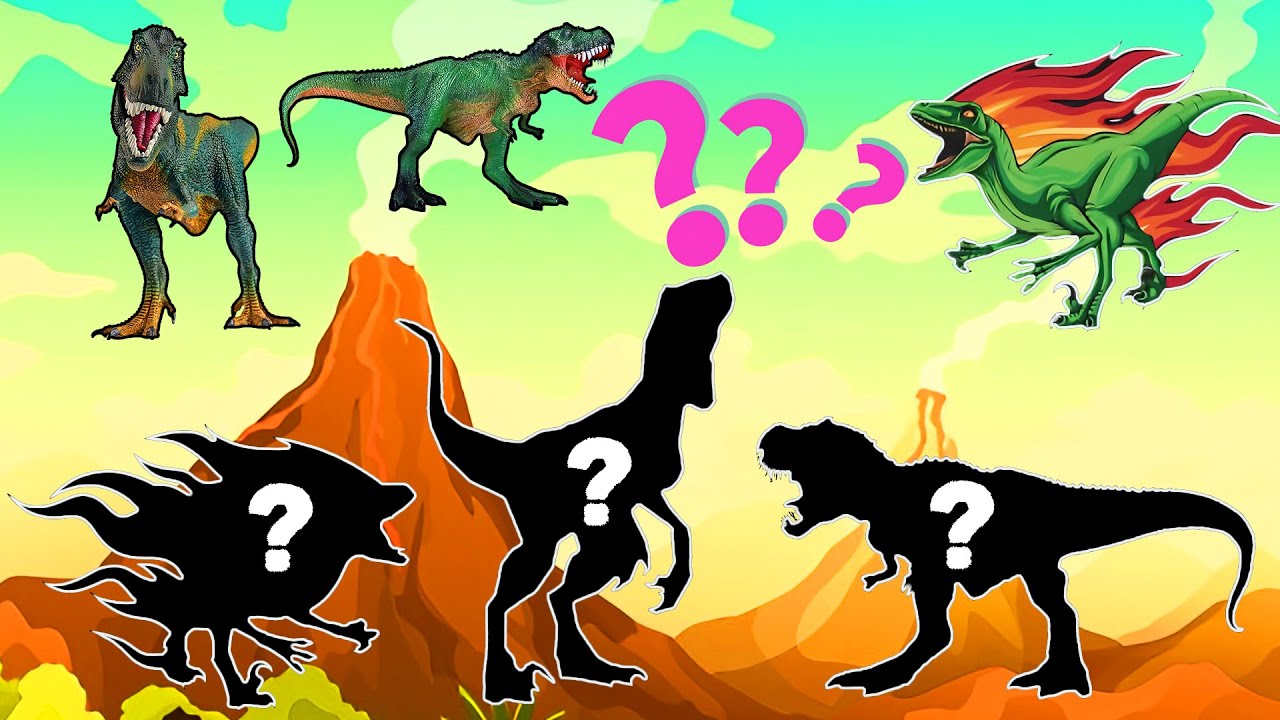 Guess the Dinosaur! Match Pteranodon, Velociraptor, and Tyrannosaurus Rex to Their Shadows|Mini ...