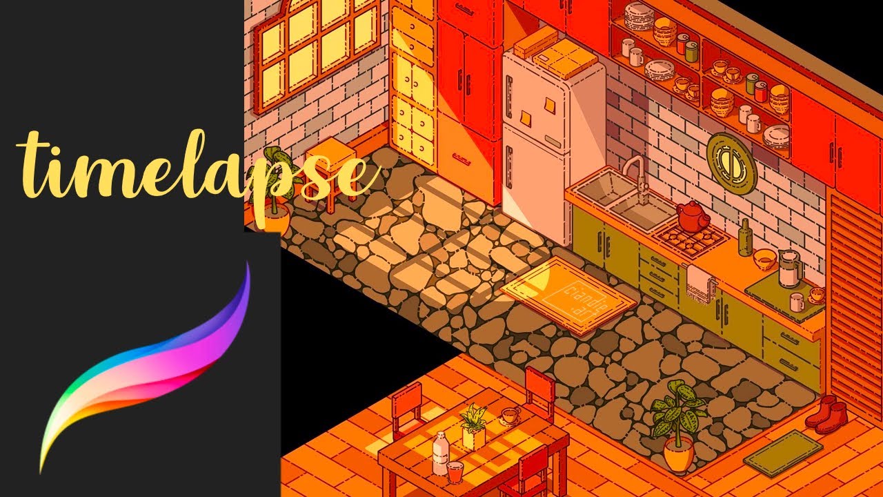 Procreate Isometric Environment Timelapse - YouTube