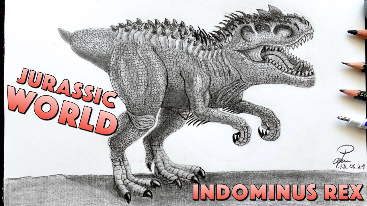 ZEICHNE DINOSAURIER von JURASSIC WORLD - Indominus Rex Tutorial - YouTube