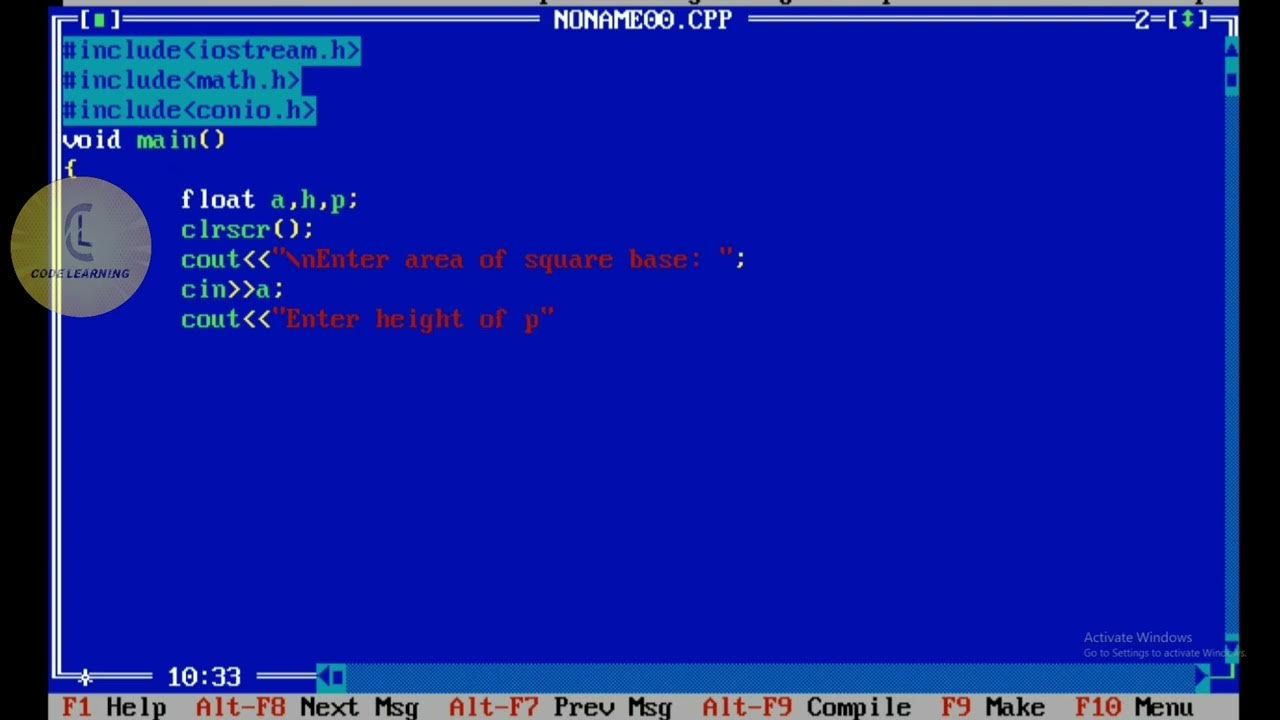 C++ | Math 'Volume of square pyramid' | CodeLearning - YouTube
