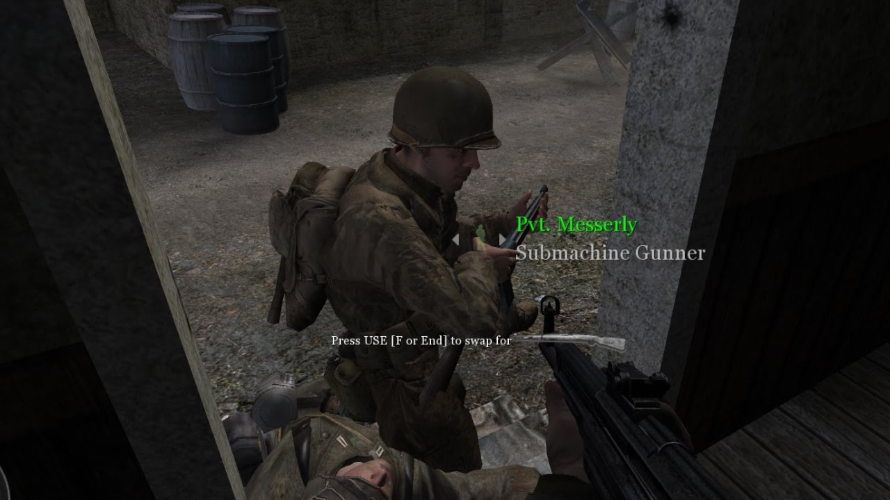 How CoD2 Soldier reload their Thompson gun - YouTube