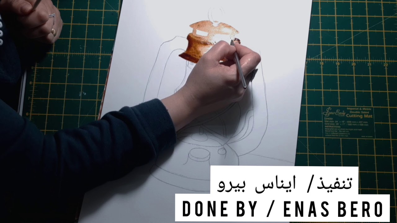 الرسم بالنسكافيه(المصباح) | Drawing with Nescafe - YouTube