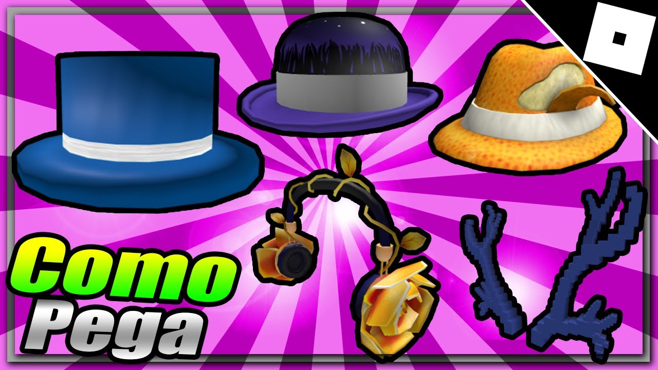 Como Pega o item [Blue Top Hat, Blue 8-Bit, Fedora, Gold Headphones ...