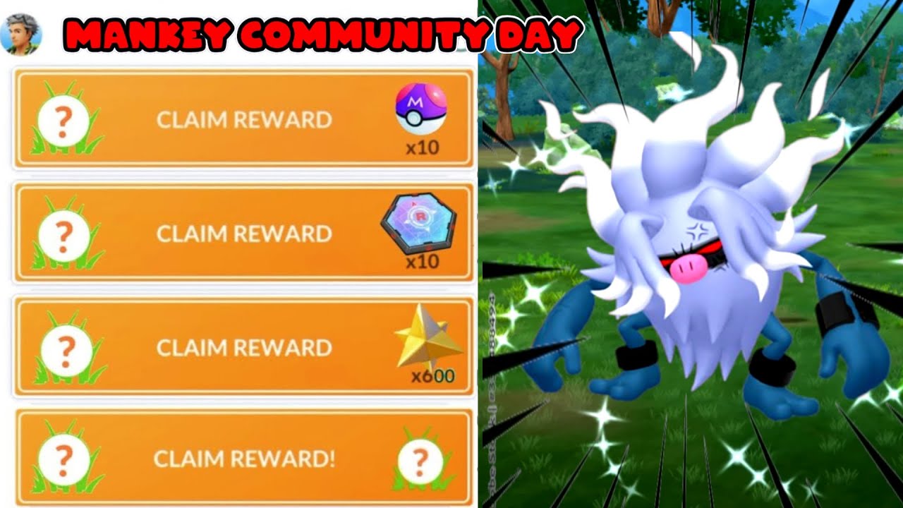 Mankey community day paid research task in #pokemongo - YouTube