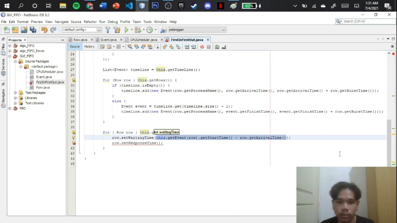 Program GUI Simulasi Penjadwalan Algoritma FIFO Menggunakan Java | Sistem Operasi - YouTube