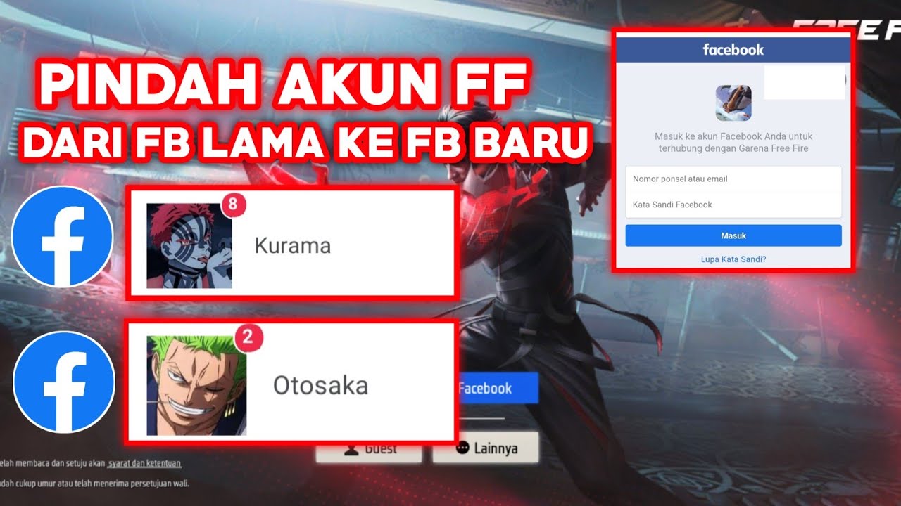 CARA MENGGANTI AKUN FACEBOOK FREE FIRE DARI FB LAMA KE FB YANG BARU ...