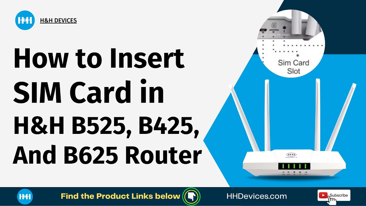 How to Insert SIM Card in H&H B525, B425, And B625 Router | A Quick ...