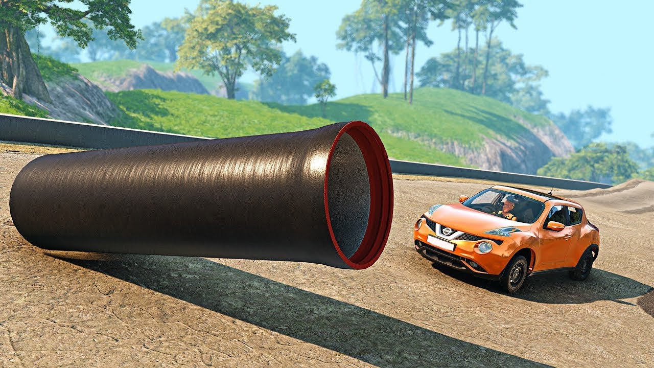 Cars vs Steel Pipe 😱 Beamng Drive - YouTube
