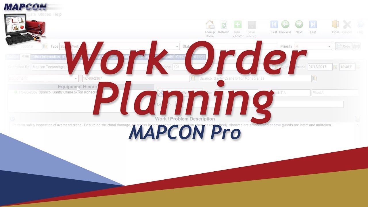 Work Order Planning -MAPCON CMMS - YouTube