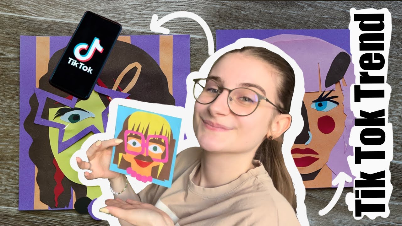 Papier-Portrait TIK TOK Trend 🎨🩷 - YouTube