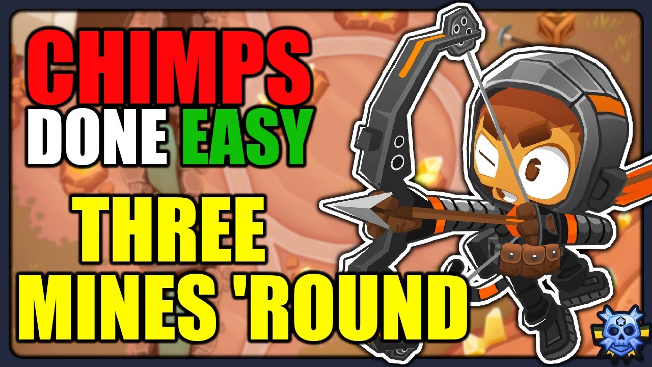 THREE MINES 'ROUND - CHIMPS | Easy Strategy for Black Border | BTD6 ...