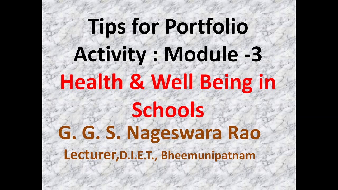 Example Lesson plan for Portfolio of Health & Well Being in Schools ...