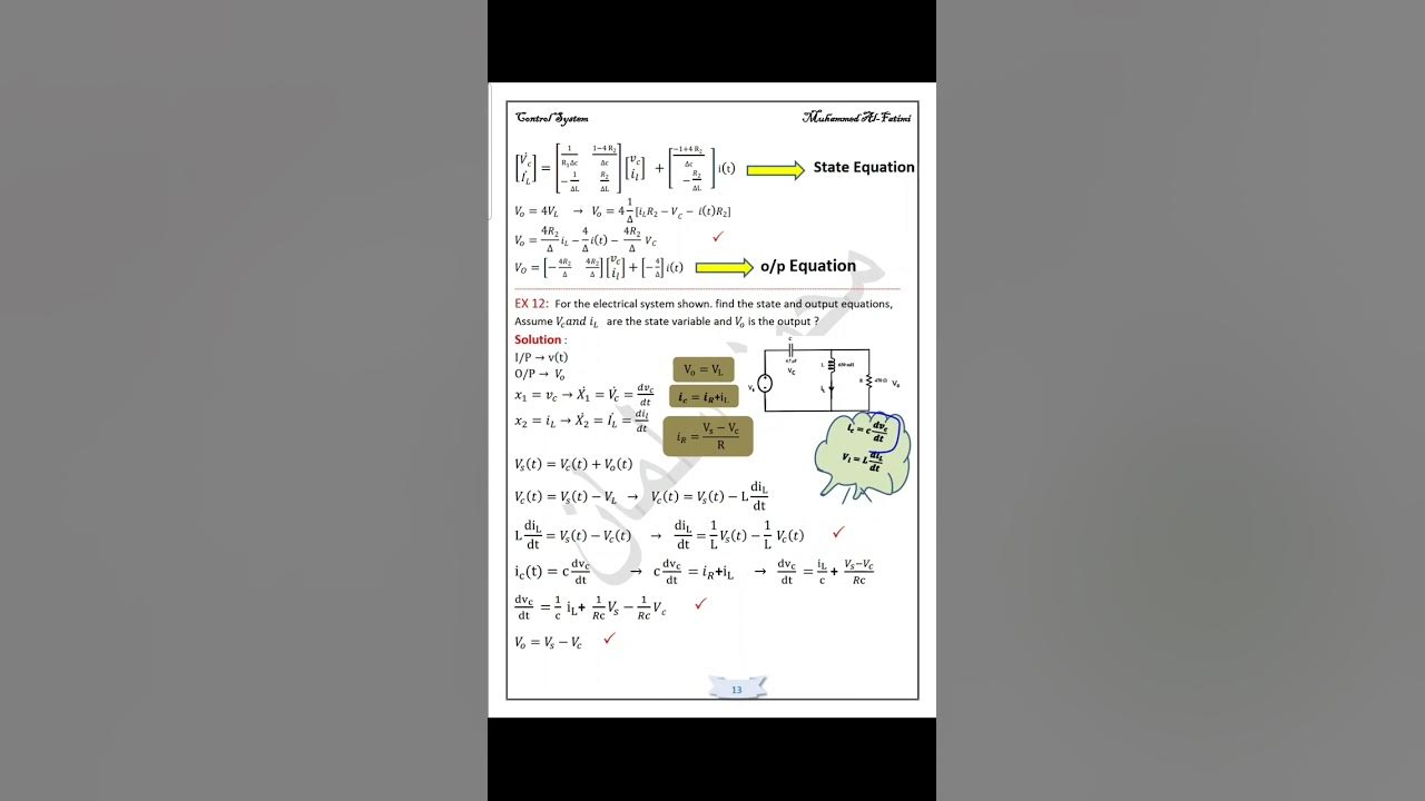 control system.state space .lecture 1 part (8) - YouTube
