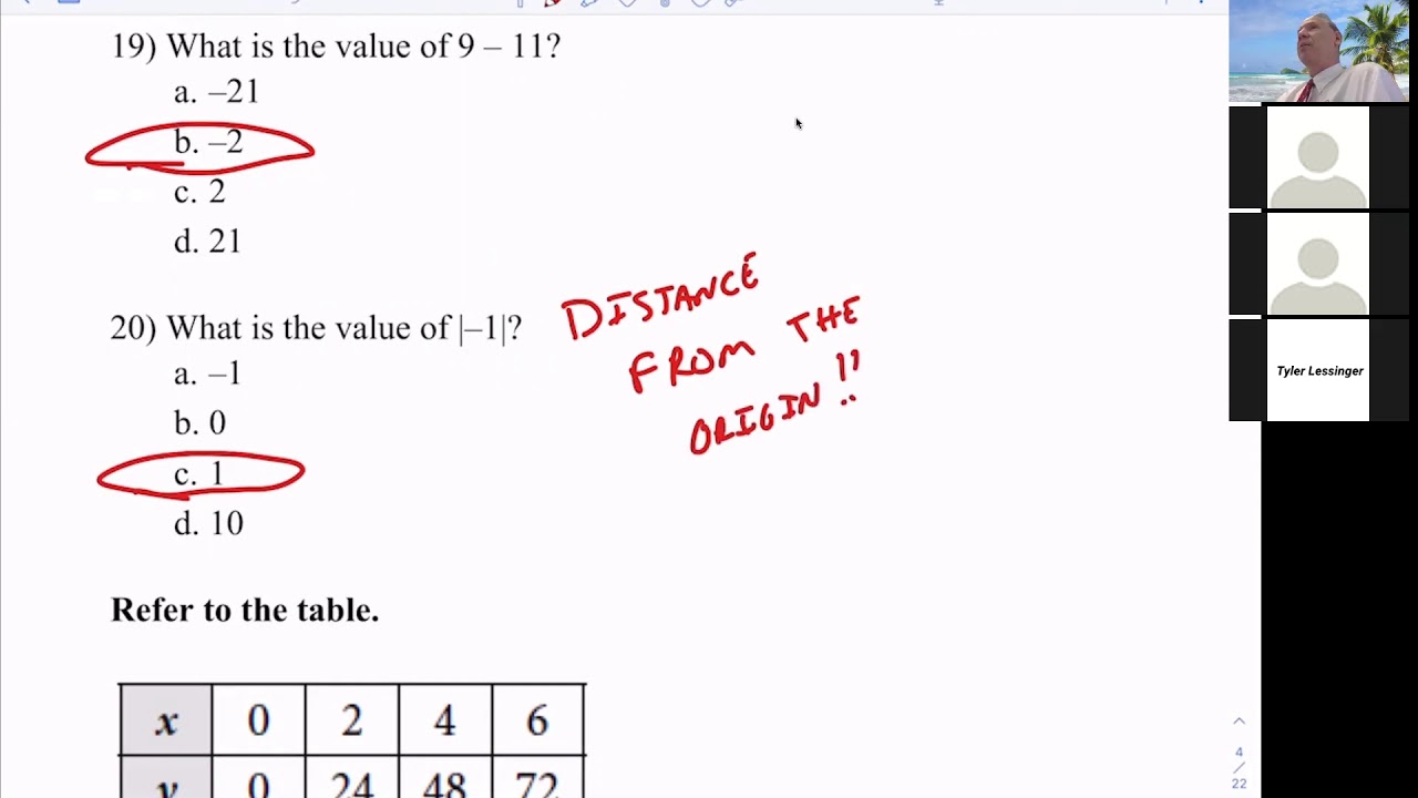 Pre-Algebra Semester 1 Exam Review Questions 1-38 - YouTube