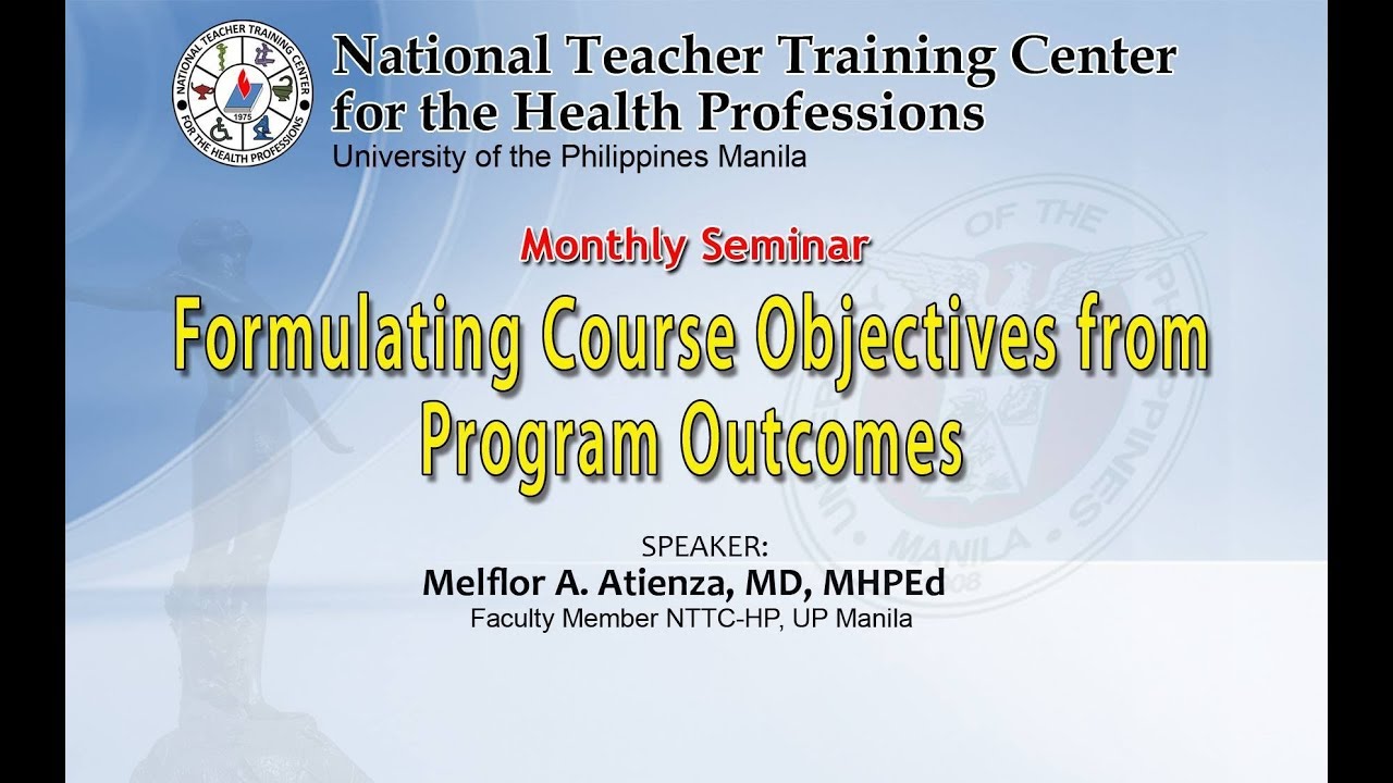 Formulating Course Objectives from Program Outcomes - YouTube