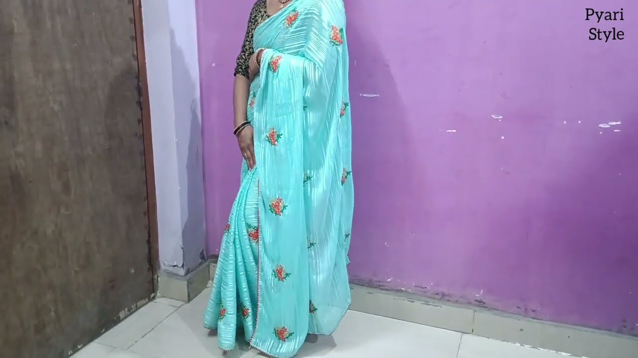 Open Pallu Saree Draping For Fatty Womens /Easy & Simple Saree Draping ...
