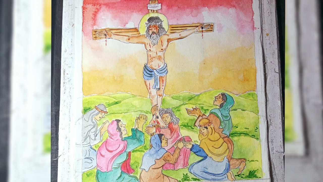 Good Friday Drawing Easy With Water Color - YouTube