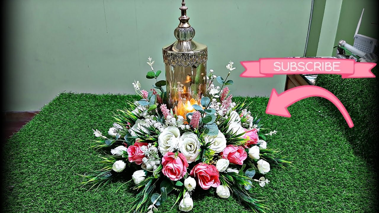 How to make flowers arrangements/Center table arrangement ideas/Easy ...