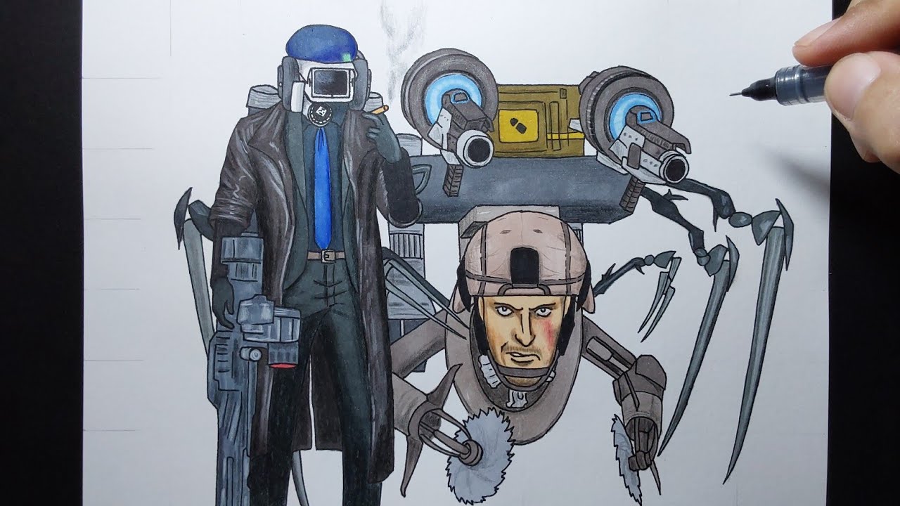 how to draw commander cameraman and soldier toilet in skibidi toilet 75 ...