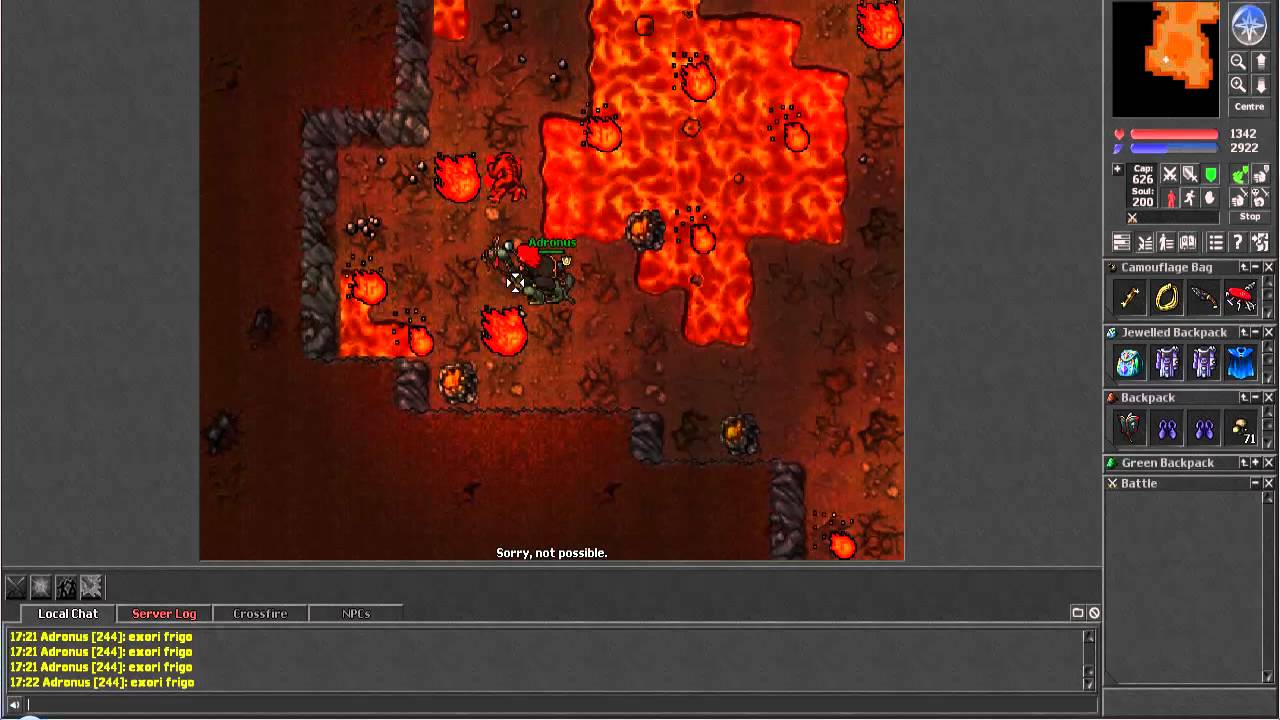Tibia (Low-Mid Level Characters #16) - Fire Devil Cave (Spike Sword Quest) Awesome for Leveling ...