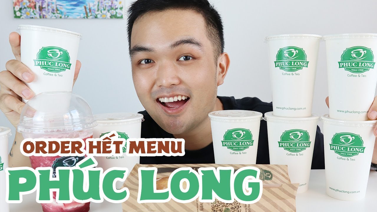 lần đầu GỌI HẾT MENU CAFE TRÀ SỮA PHÚC LONG #SHOPEEFOODHAUL - YouTube