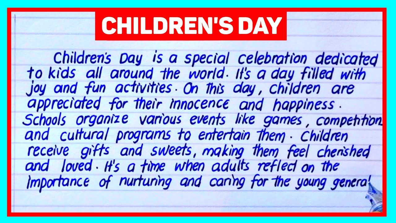 Children's Day Paragraph in English #childrensdayessay - YouTube