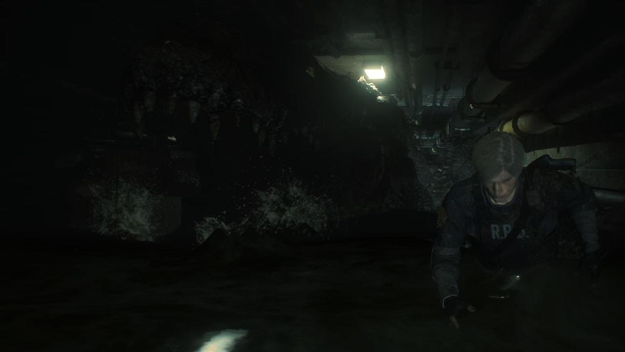 RESIDENT EVIL 2 Giant Infected Crocodile chase section #residentevil # ...