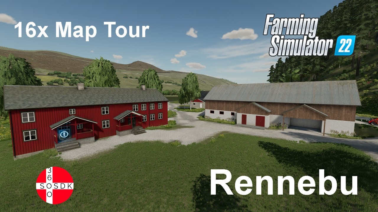 Rennebu 16x Map Tour. Dansk Farming Simulator 22 - YouTube