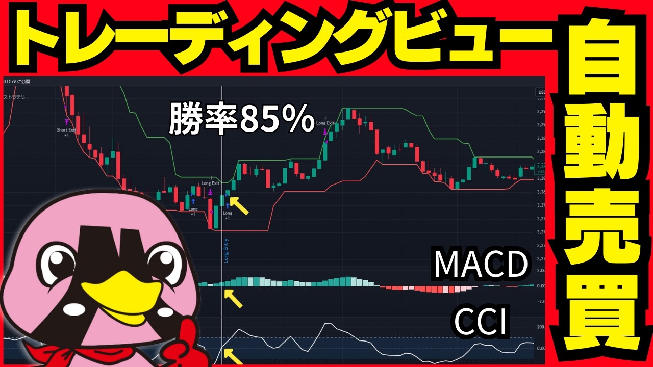 【勝率85％】1分スキャルピングに最適なCCI+MACD手法の自動売買をトレーディングビューで作ってみた！ - YouTube