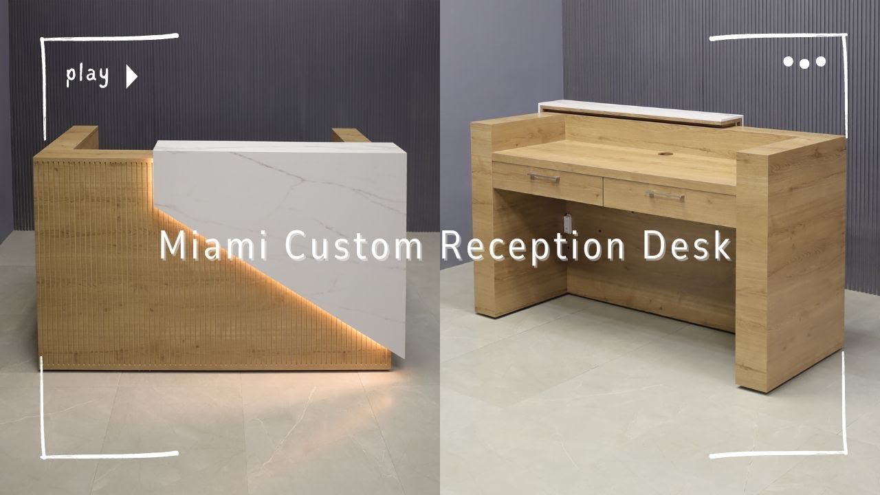 Miami Custom Reception Desk - YouTube